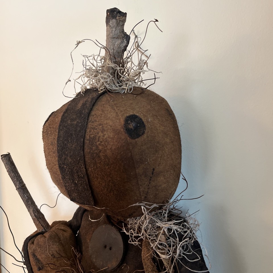 Handmade Primitive FolkArt Moses Allen Collectible “Ellie Pumpkin Head ...