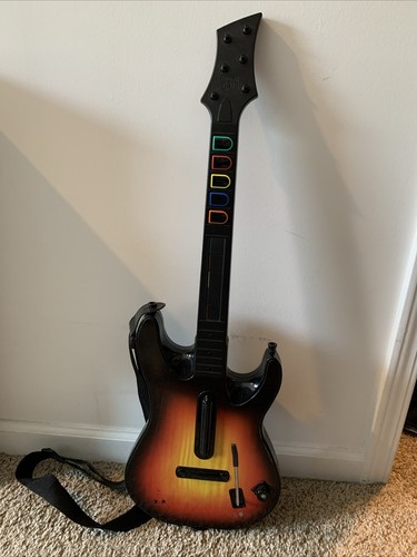 Xbox 360 Guitar Hero World Tour Orange Sunburst Wireless Controller ...