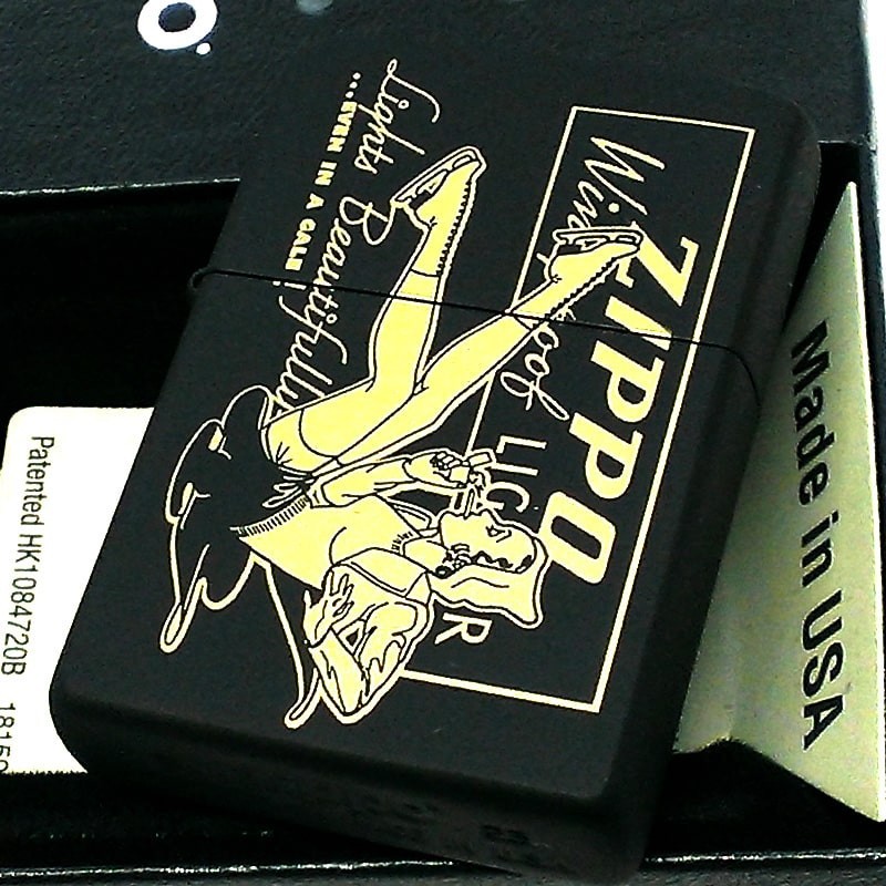 ZIPPO Lighter Windy Advertising Pattern Windproof Ready Matte Black ...