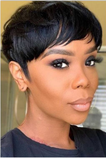 Short Cut Pixie Cut Wigs Wave Wavy Hair Peruvian Remy Human Hair Wig ...