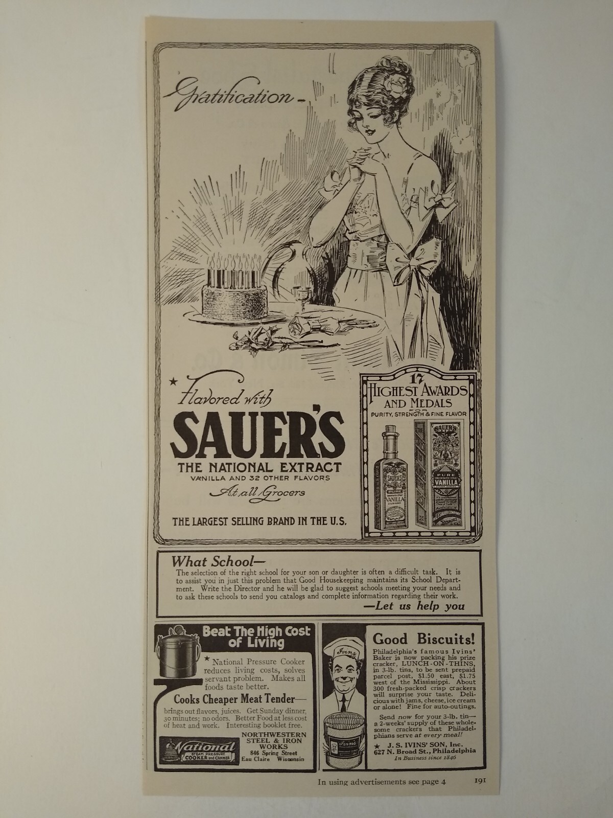 1920 Sauer's Extract National Pressure Cooker Ivins Franklin Vintage ...