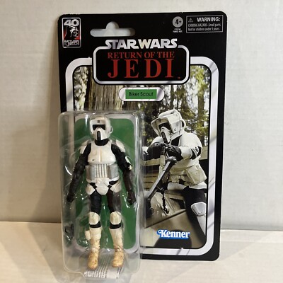 Star Wars 40th Anniversary ROTJ Biker Scout Trooper Figure w/ Acrylic ...