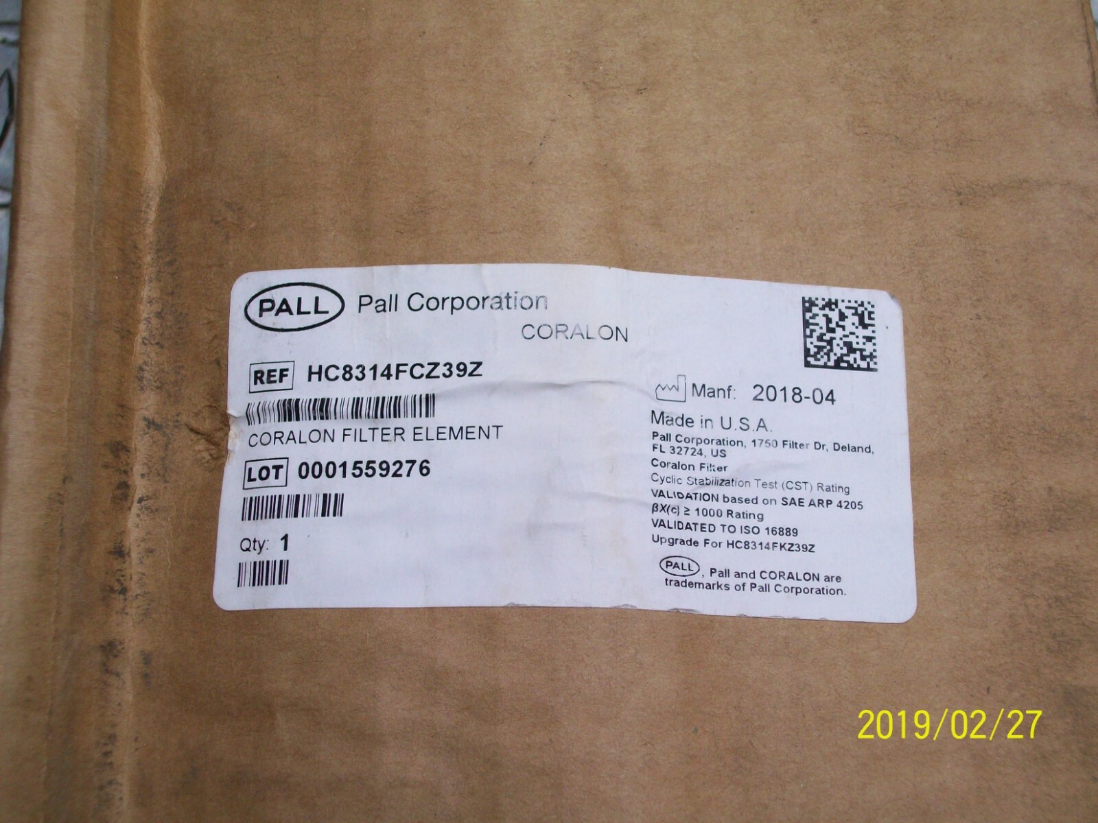 NEW PALL HC0653FCG39Z CORALON FILTER ELEMENT | eBay