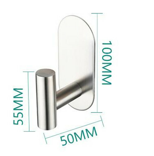 Stainless Steel Family Robe Hanging Hooks Hats Bag Key Adhesive Wall ...
