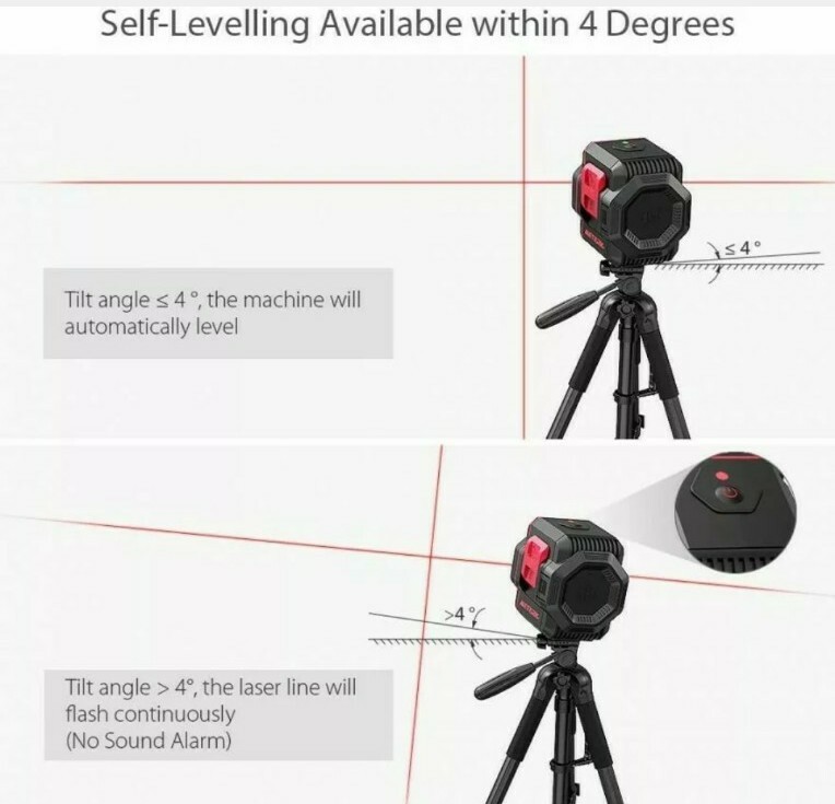 Laser Level Meterk Cross Line With Measuring Range 50ft Switchable Self ...