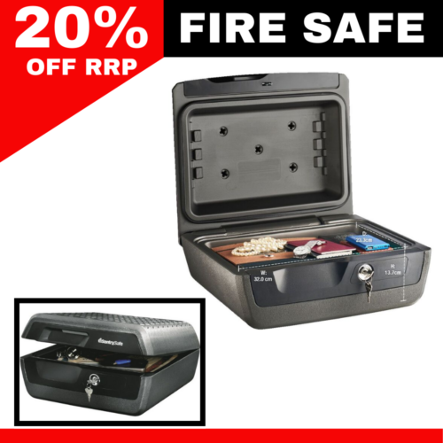 SentrySafe Fire Water Chest Safe Security Box 10.1L Locker With Key ETL ...