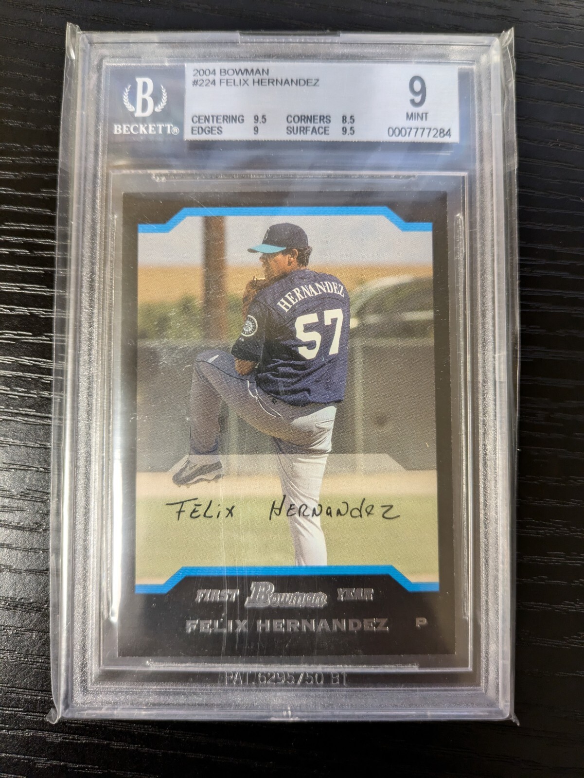 FELIX HERNANDEZ 2004 BOWMAN 1ST ROOKIE RC CARD #224 GRADED BGS 9 MINT ...