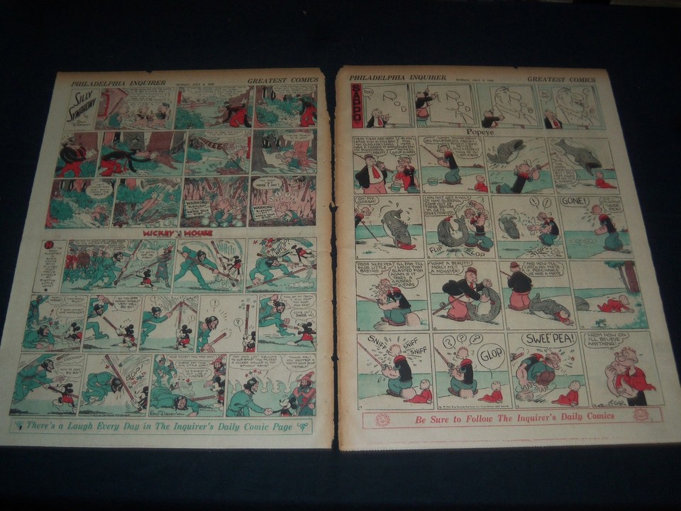 1936 JULY 5 PHILADELPHIA INQUIRER SUNDAY COLOR COMICS - 3 SECTIONS - NT ...