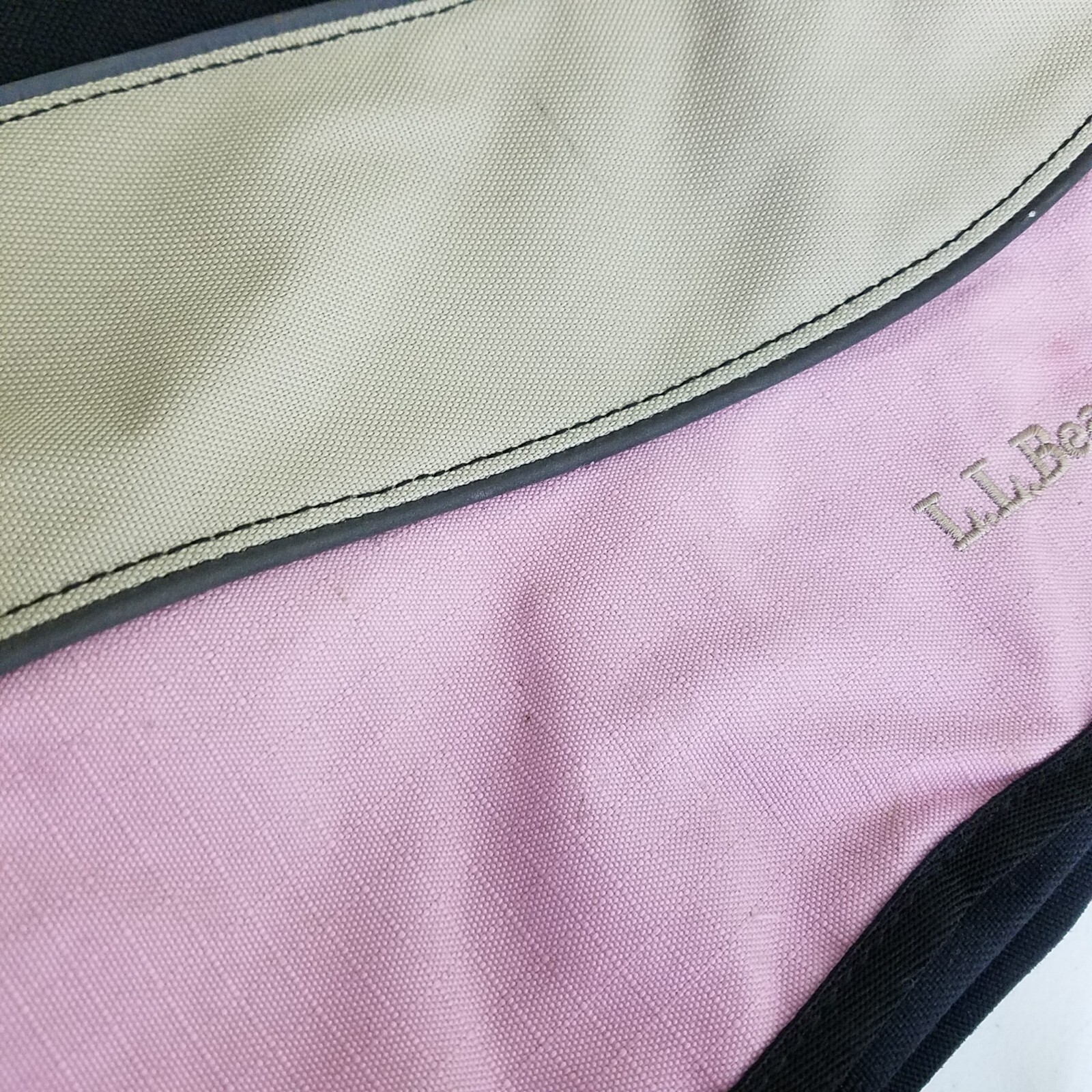 LL Bean Pink Colorblock Crossbody Flap Messenger Large Shoulder Bag ...
