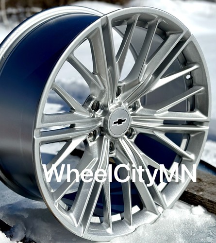 20" silver ZL1 Chevy Camaro OE replica wheels fits 2023 Silverado 1500 ...