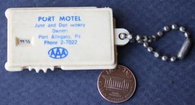 1950s Port Allegany Pennsylvania Motel AAA token holder mileage count ...