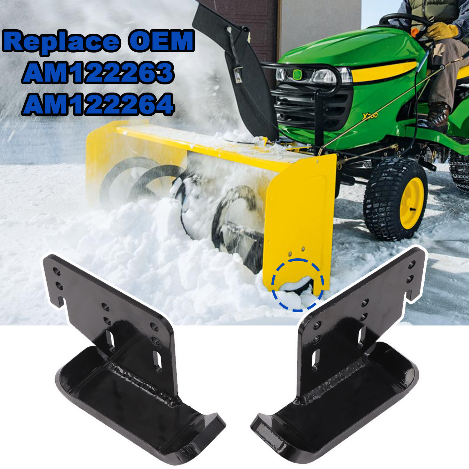 2pcs 42" 44" 47" 54" Snow Blower Skid Shoe for John Deere #AM122263 ...