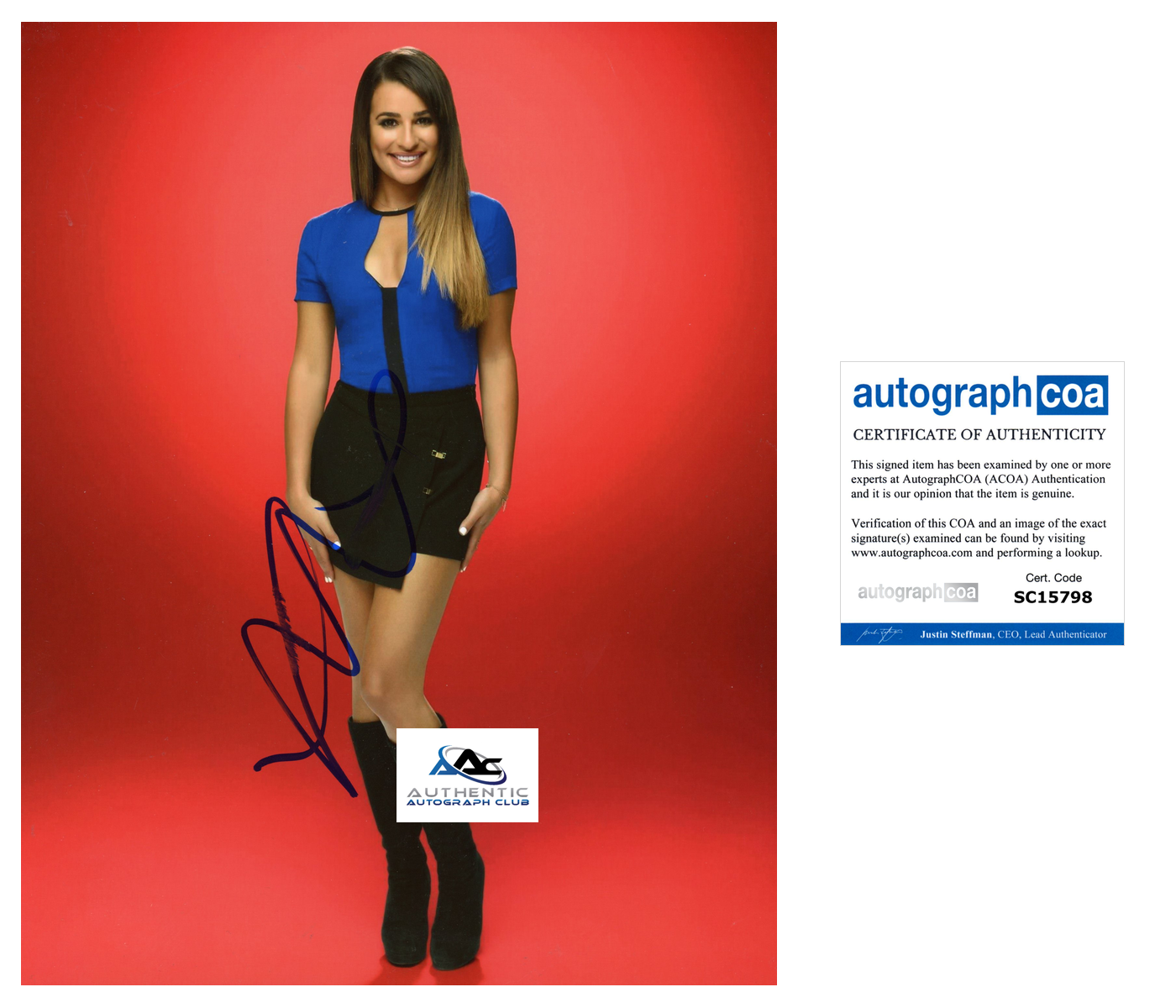 LEA MICHELE AUTOGRAPH SIGNED 8x10 PHOTO GLEE RACHEL BERRY ACOA | eBay
