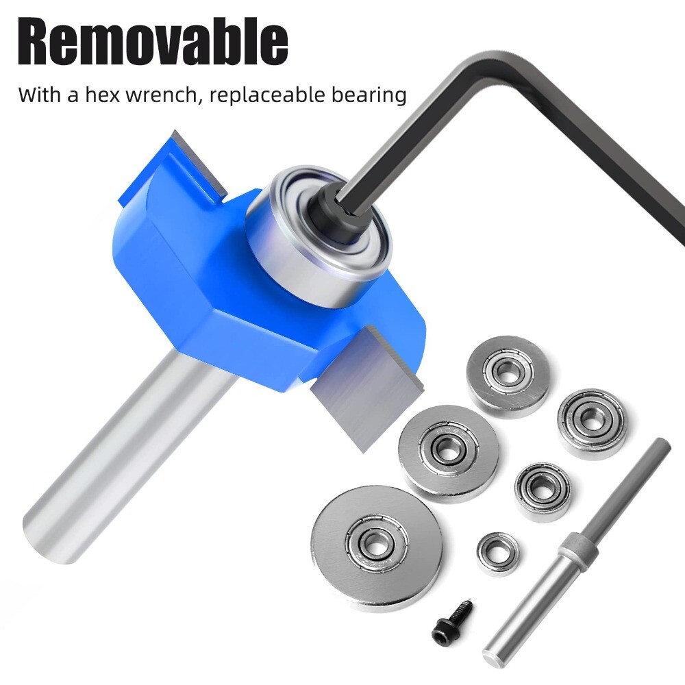 Blue Router Bit Set Cemented Carbide Grooving Tool Woodworking | eBay