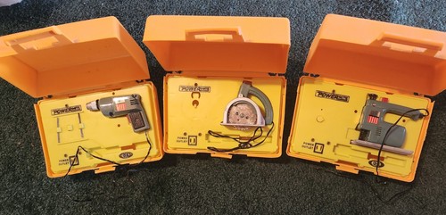Vintage Ideal Power Mite Miniature Tool Toy Lot of (3) Tested two run ...