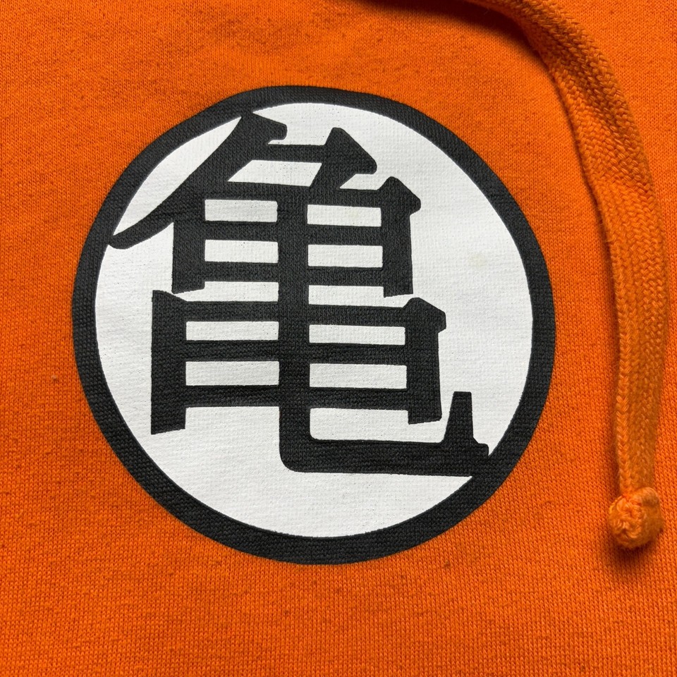 Vintage Hoodie Mens XL Orange Graphic Japanese Anime Goku Logo Dragon ...