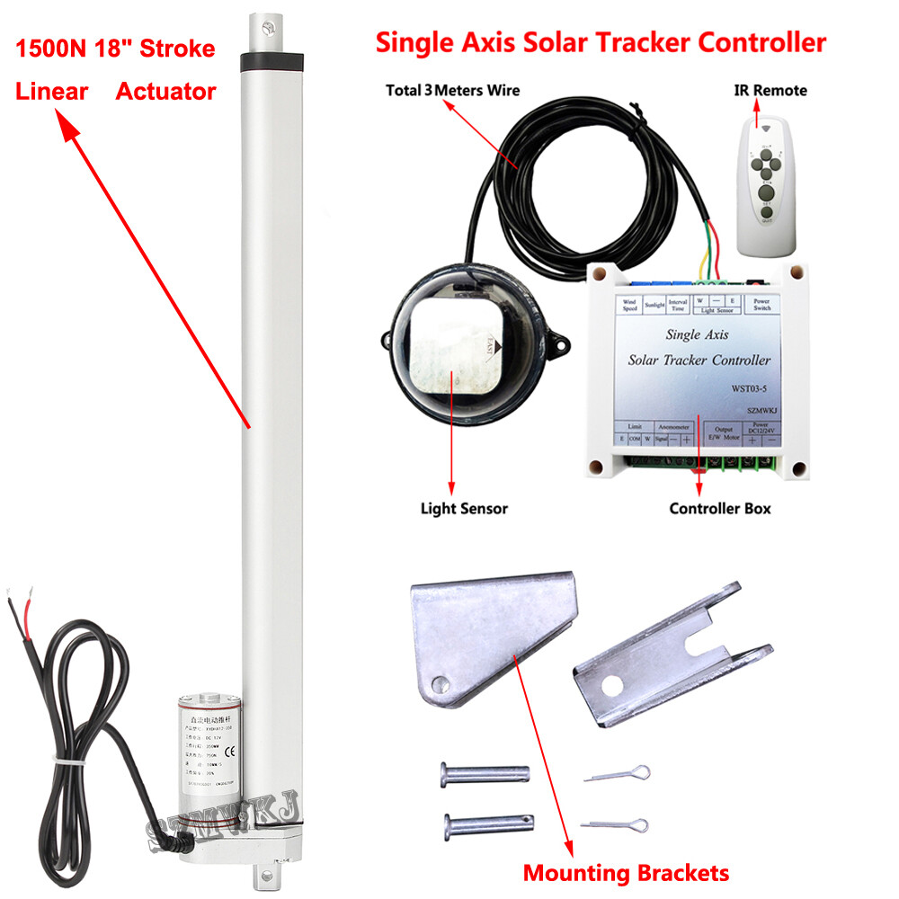 Single Axis Solar Tracker Linear Actuator Tracking Controller Sun Track ...