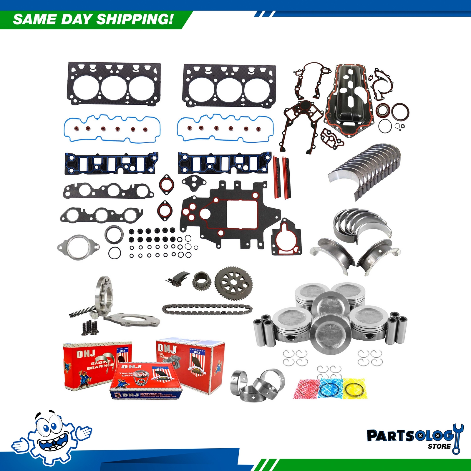 DNJ EK3183M Master Engine Rebuild Kit For 98-03 Pontiac Bonneville 3.8L ...