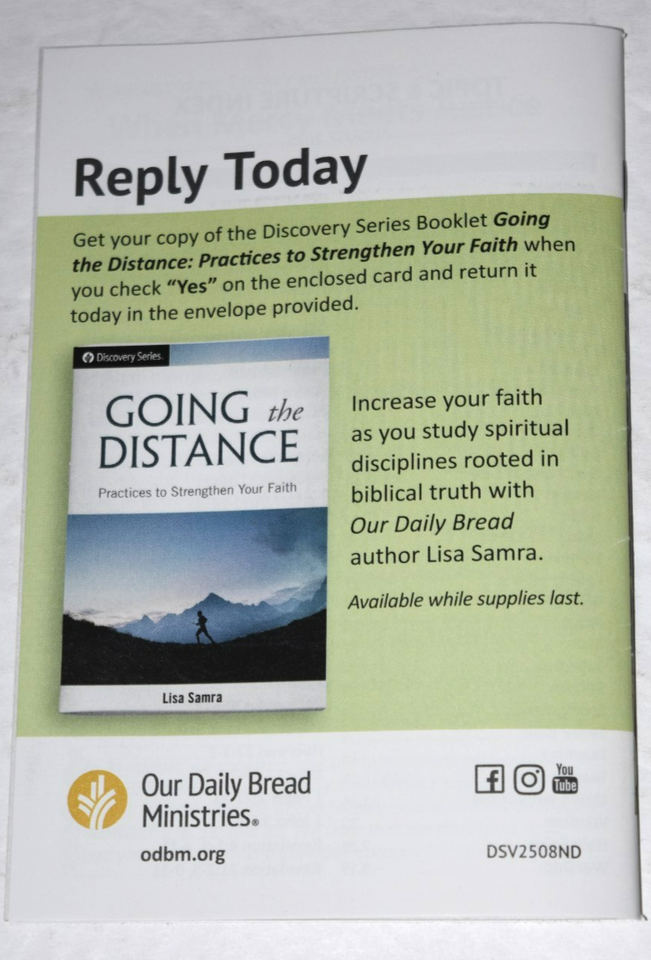 "OUR DAILY BREAD," Prayer BOOKLET from ODB Ministries, 32 Pages, Augus ...