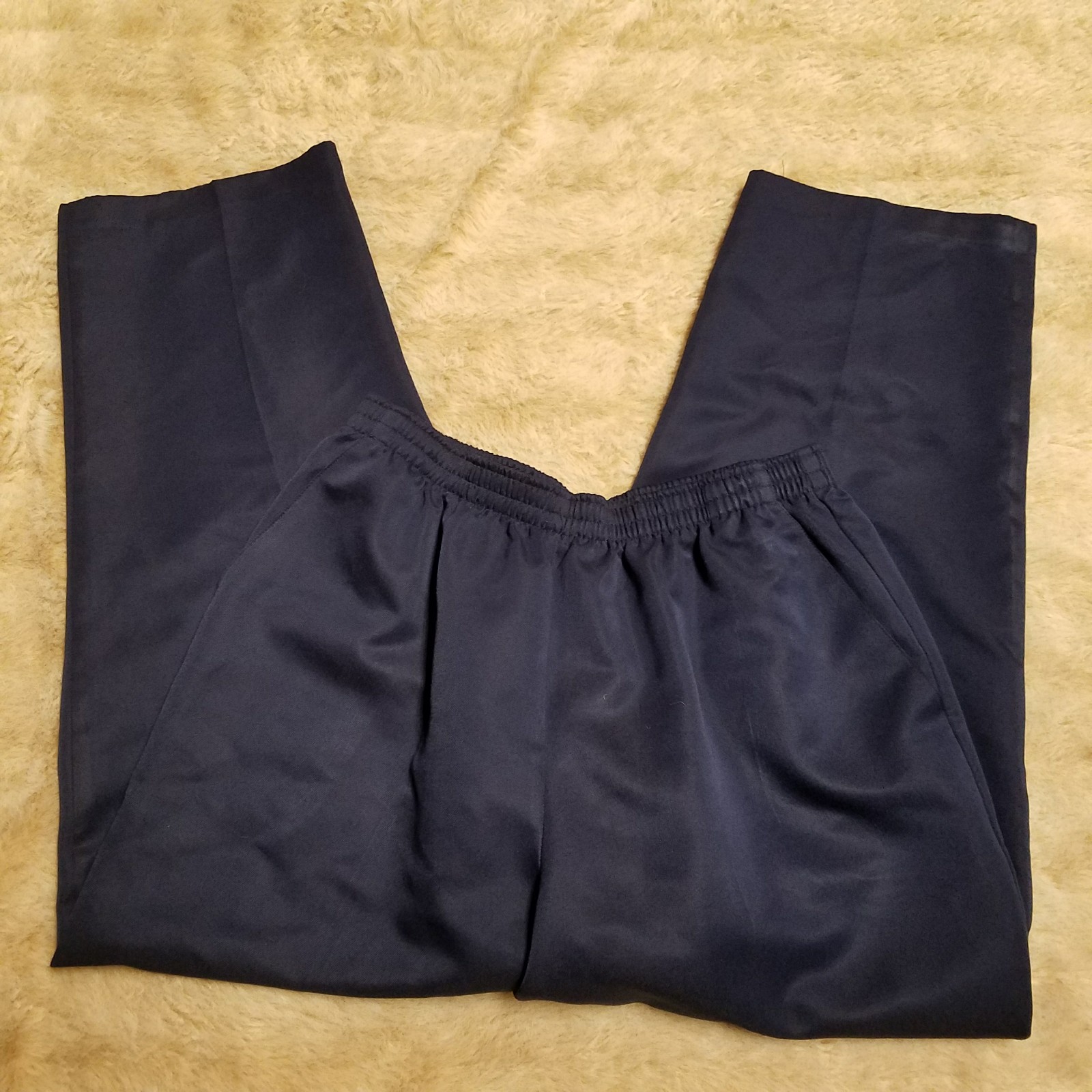 Koret Womens 16 Blue Elastic Waist Casual Pants Pockets Tapered legs | eBay