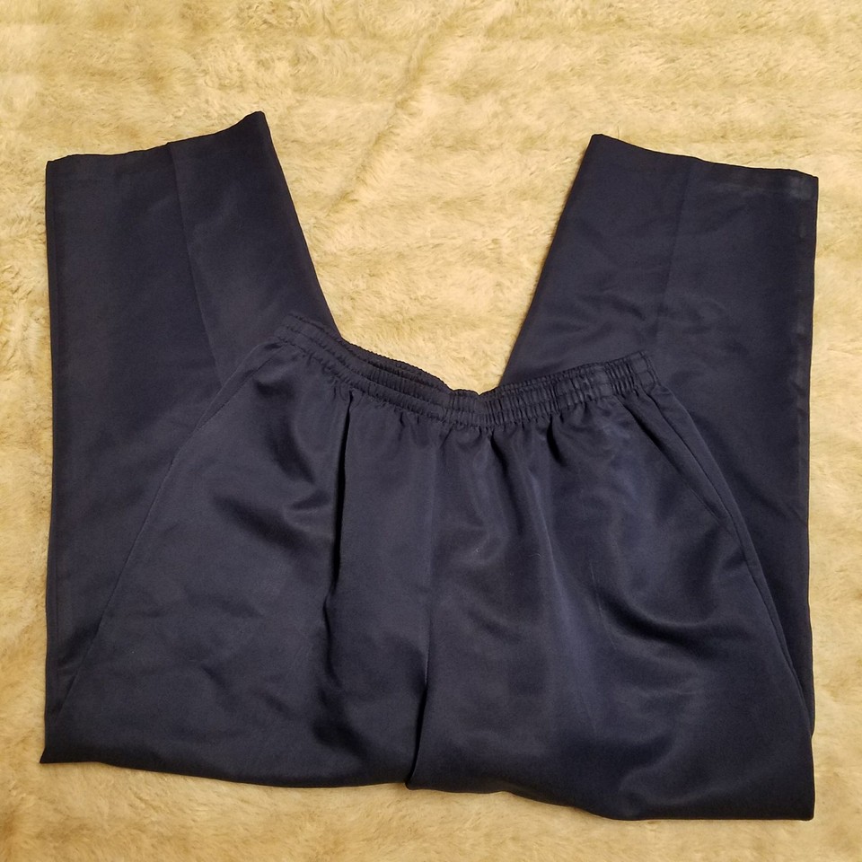 Koret Womens 16 Blue Elastic Waist Casual Pants Pockets Tapered legs | eBay