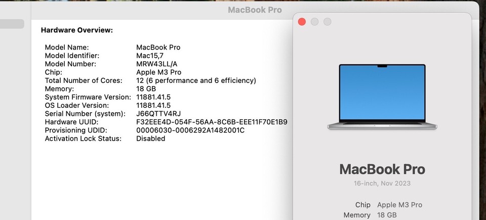 2023 Apple MacBook Pro 16" Logic Board M3 Pro 18GB RAM 512GB SSD A2991 ...