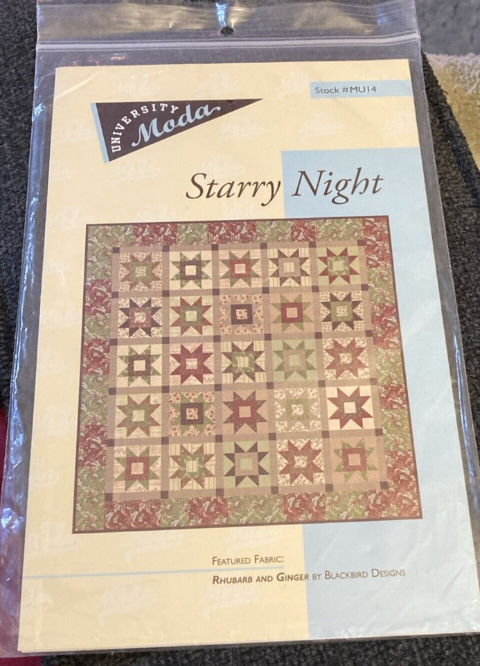 Vtg Rare University Moda STARRY NIGHT Quilt pattern #MU14 only | eBay