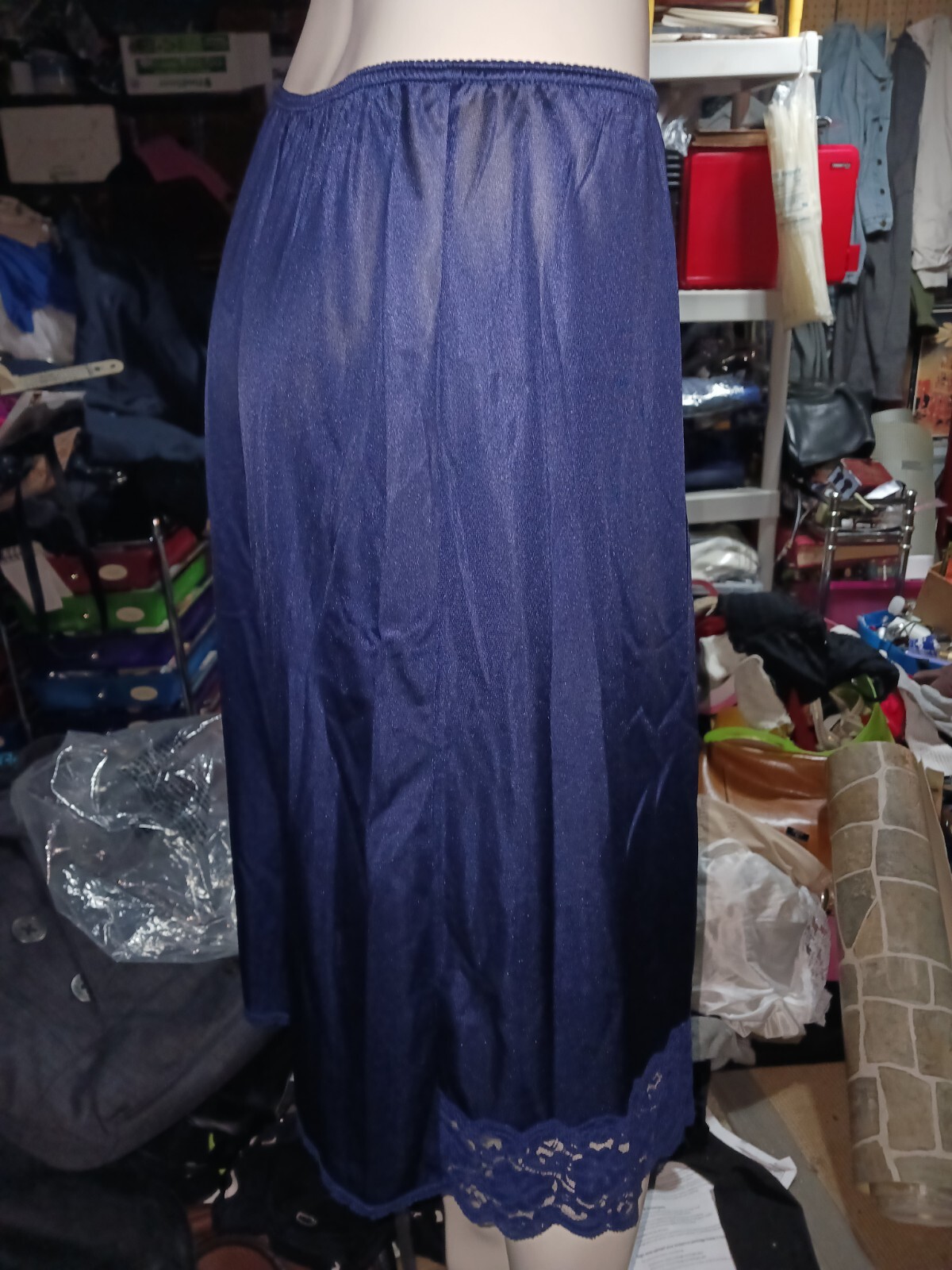 Vintage Nylon Half Slip Medium Navy Blue - Gem