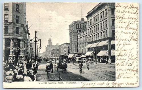 Postcard Main St looking West, Rochester NY 1905 H148 | eBay