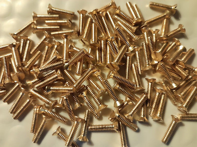 #4-48 X 3/8" FLAT HEAD SLOTTED MACHINE SCREWS BRASS SELECT QTY | eBay