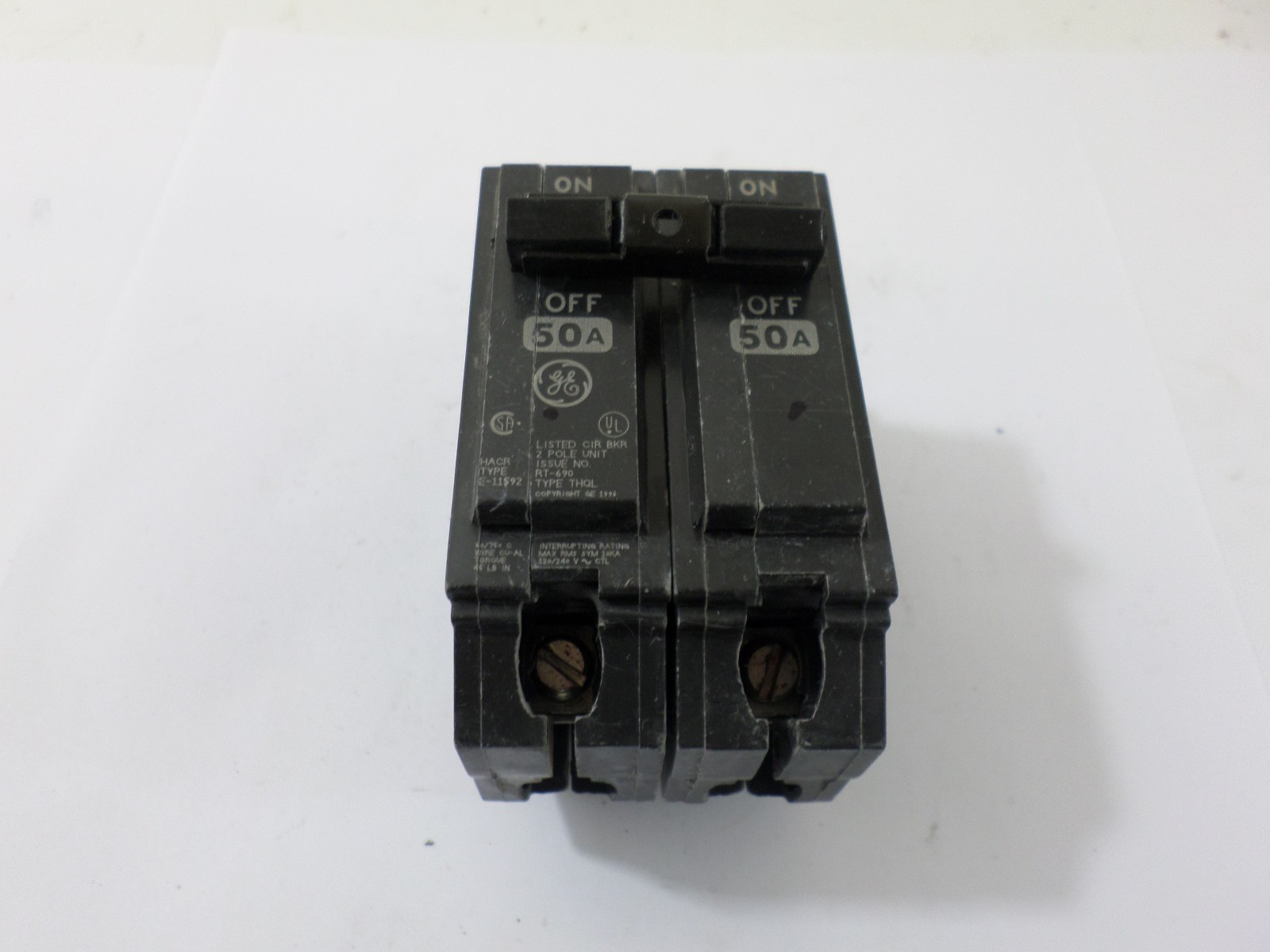 GE THQL2150 Circuit Breaker 50 AMP 2 Pole 120/240 V plug in | eBay