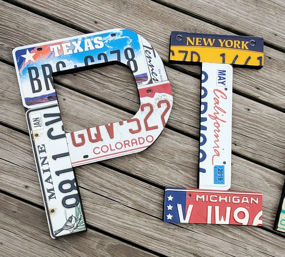 18" & 12" U.S. LICENSE PLATE LETTERS OR SIGNS!!! CUSTOM MADE!! | eBay