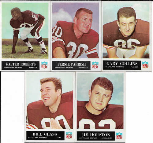 1965 Philadelphia Football Cleveland Browns 5 Card Lot with Walter ...
