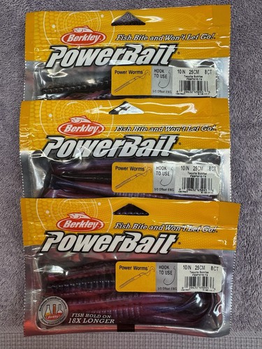 3 Bags Berkley Powerbait 10 inch Worms 8 Ct. | eBay