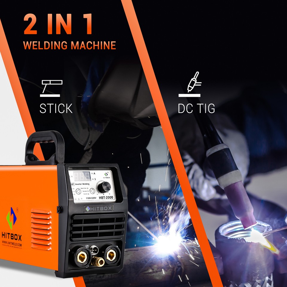 HITBOX TIG Welder 220V 200Amp Inverter MMA/STICK HF TIG Welding Machine ...