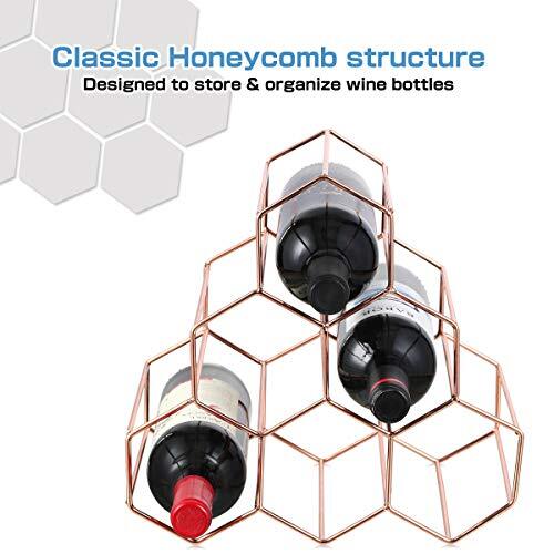 6 Bottles Metal Wine Rack, Countertop Free-Stand Wine Storage Holder ...