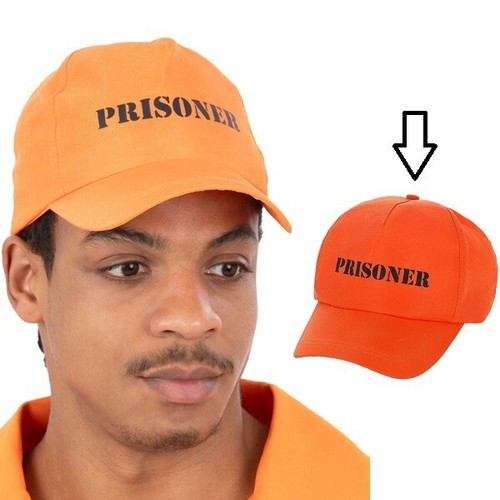 Adult Unisex Prisoner Fancy Dress Cap Convict Hat Bright Orange by ...