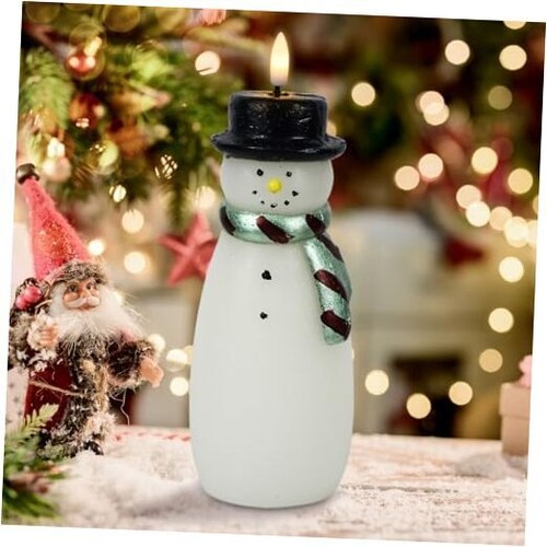 Christmas Snowman Flameless Candles, LED Pillar Candles with 3D White ...