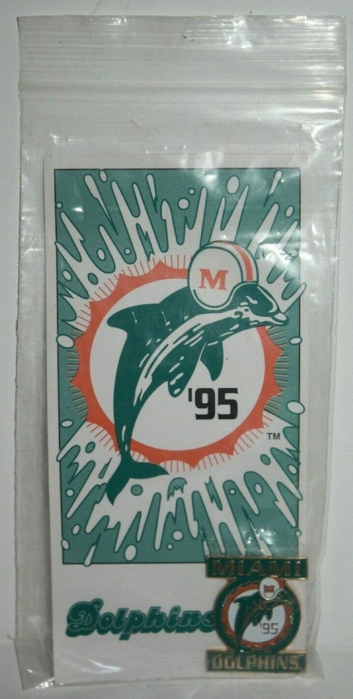 1995 Miami Dolphins Pin Lapel Pin Dolphins Logo Hat Pin '95 Stadium ...