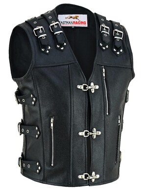 Motorrad Lederweste Herren Kutte Biker Chopper Rocker Schwarz Club ...