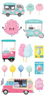 VIOLETTE STICKER - COTTON CANDY CARNIVAL, Fairy Floss - 8" x 3 3/4 ...