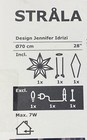 Ikea STRALA Star Pendant Lamp Shade White Snowflake Jennifer Idrizi 28 ...