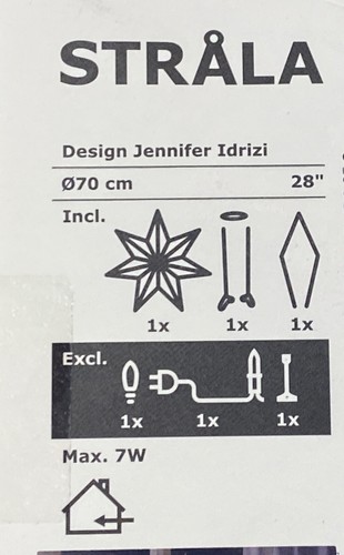Ikea STRALA Star Pendant Lamp Shade White Snowflake Jennifer Idrizi 28 ...