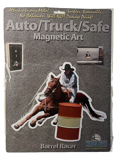 Rivers Edge Auto Truck Safe Barrel Racer Magnetic Art Rodeo Horse ...