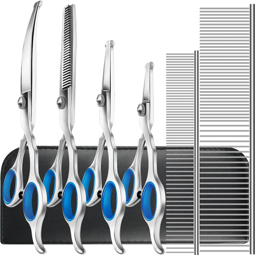 7 in 1 Professional Pet Grooming Kit - Grooming Scissors Kit Set for ...