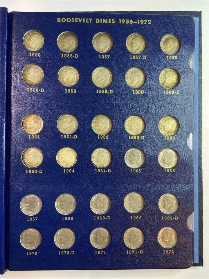 1946-1984 PDS Complete Roosevelt Silver Dime Set Album 48 Silver Coins ...