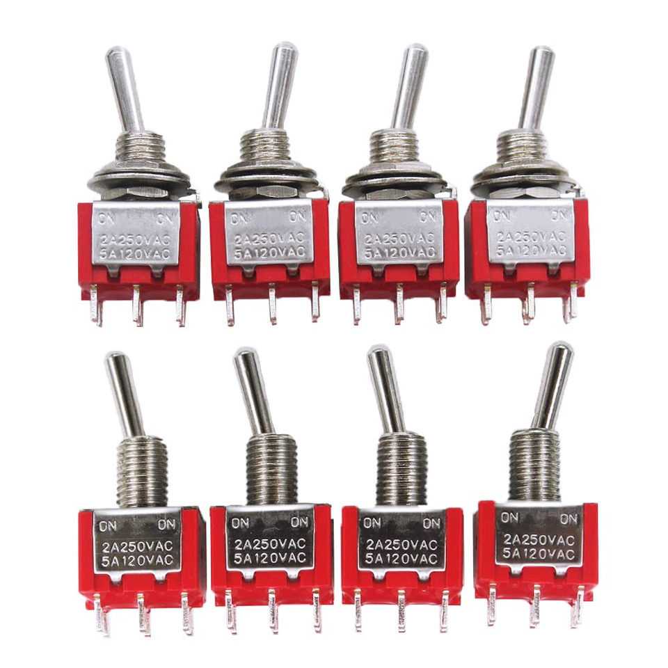 8Pcs 6 Pin 2 Position DPDT Mini Miniature Toggle Switch ON/ON Switch ...