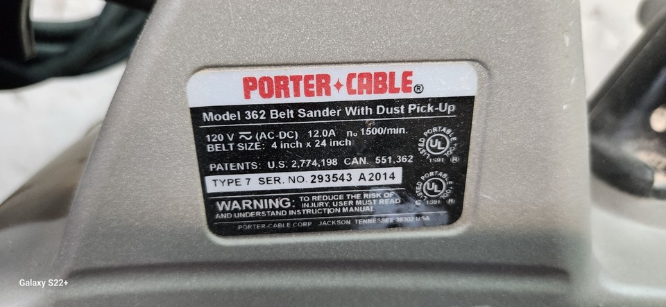 Porter Cable 362 4 X 24 Belt Sander whisper series | eBay
