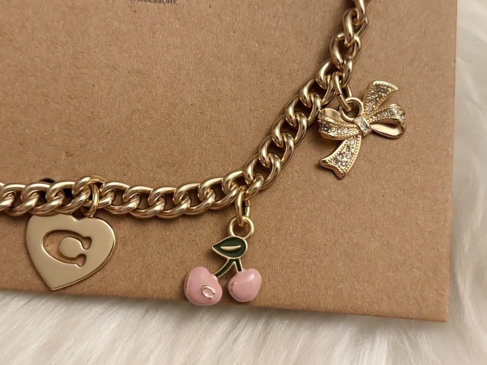 Coach Gold Motif Extension Swagger Chain With Charms Limited Original ...