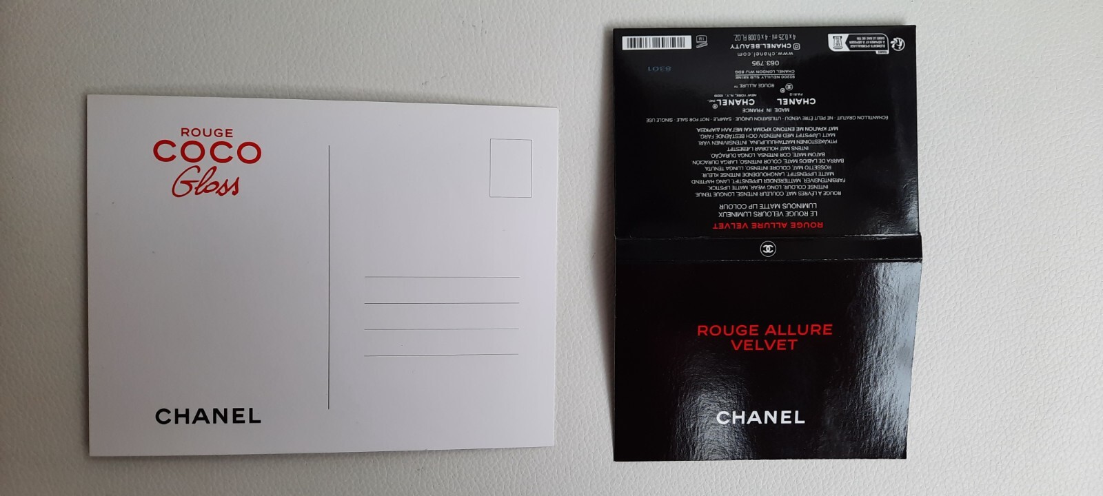 Chanel Rouge Coco Lot Carte postale + Carte échantillon | eBay